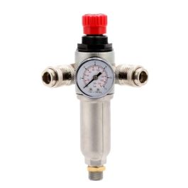 ABAC, 3/8" BSPM, Vertical Regulator c/w Euro Couplings, 6214344200